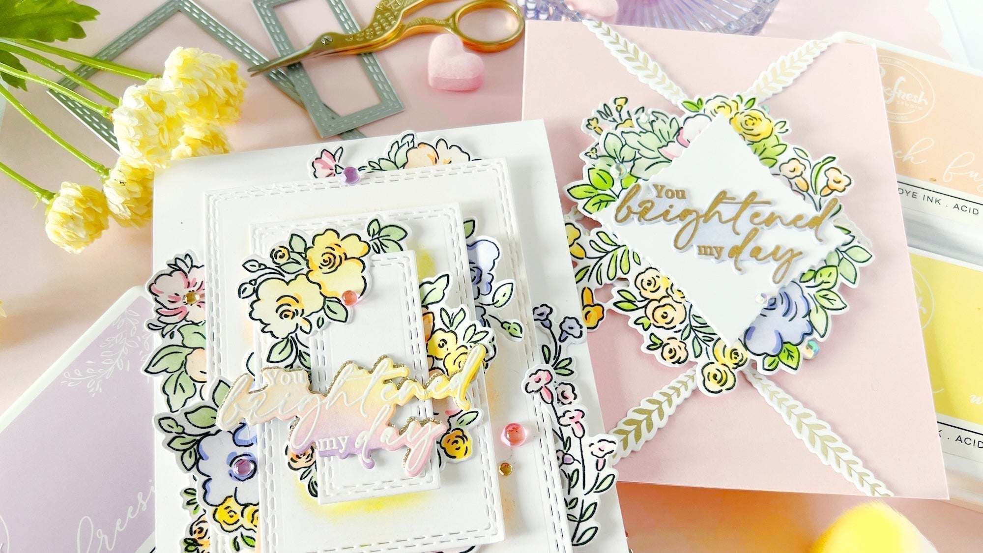 Floral Layered Dimension with Blooming Grace | Kathleen Schmelz – Pinkfresh Studio