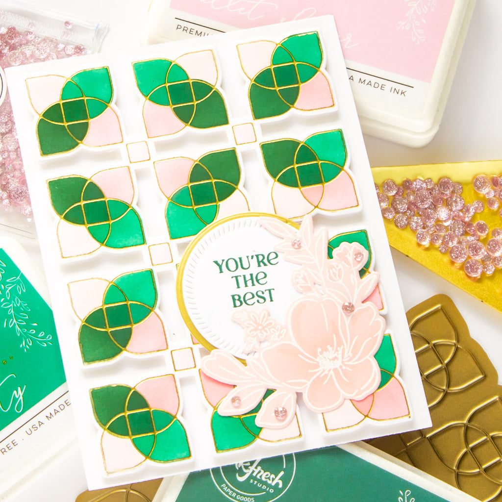 Crafting Nature: Explore Pinkfresh Studio's Overlapping Geo Leaf Stenc