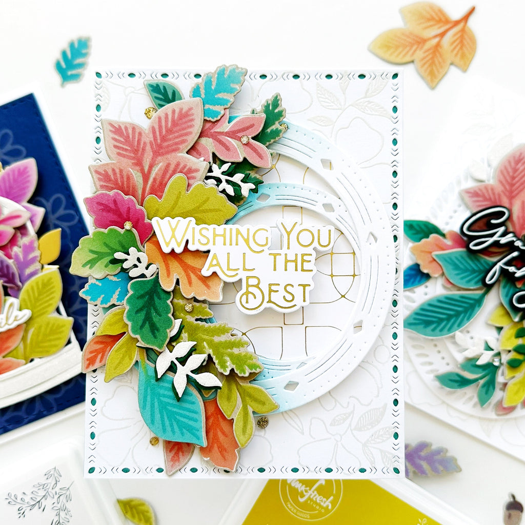 Calico White Pigment Ink with Fall Foliage Stencils – Pinkfresh Studio