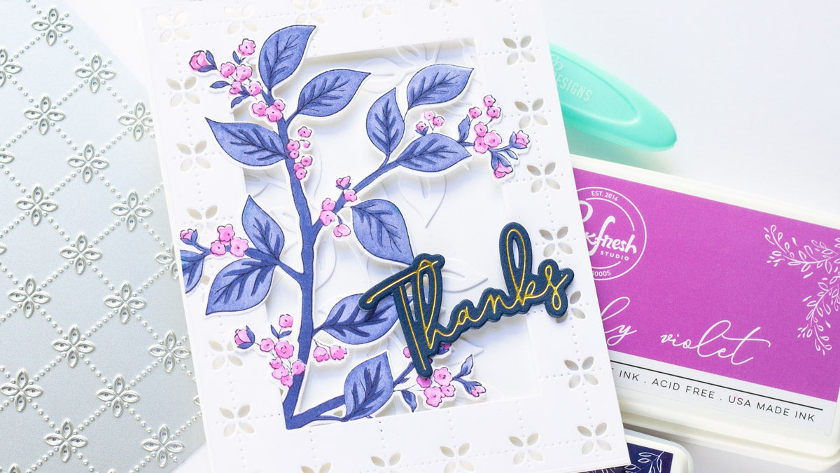 Blooming Botanical Thank You Card | Angela Simpson – Pinkfresh Studio