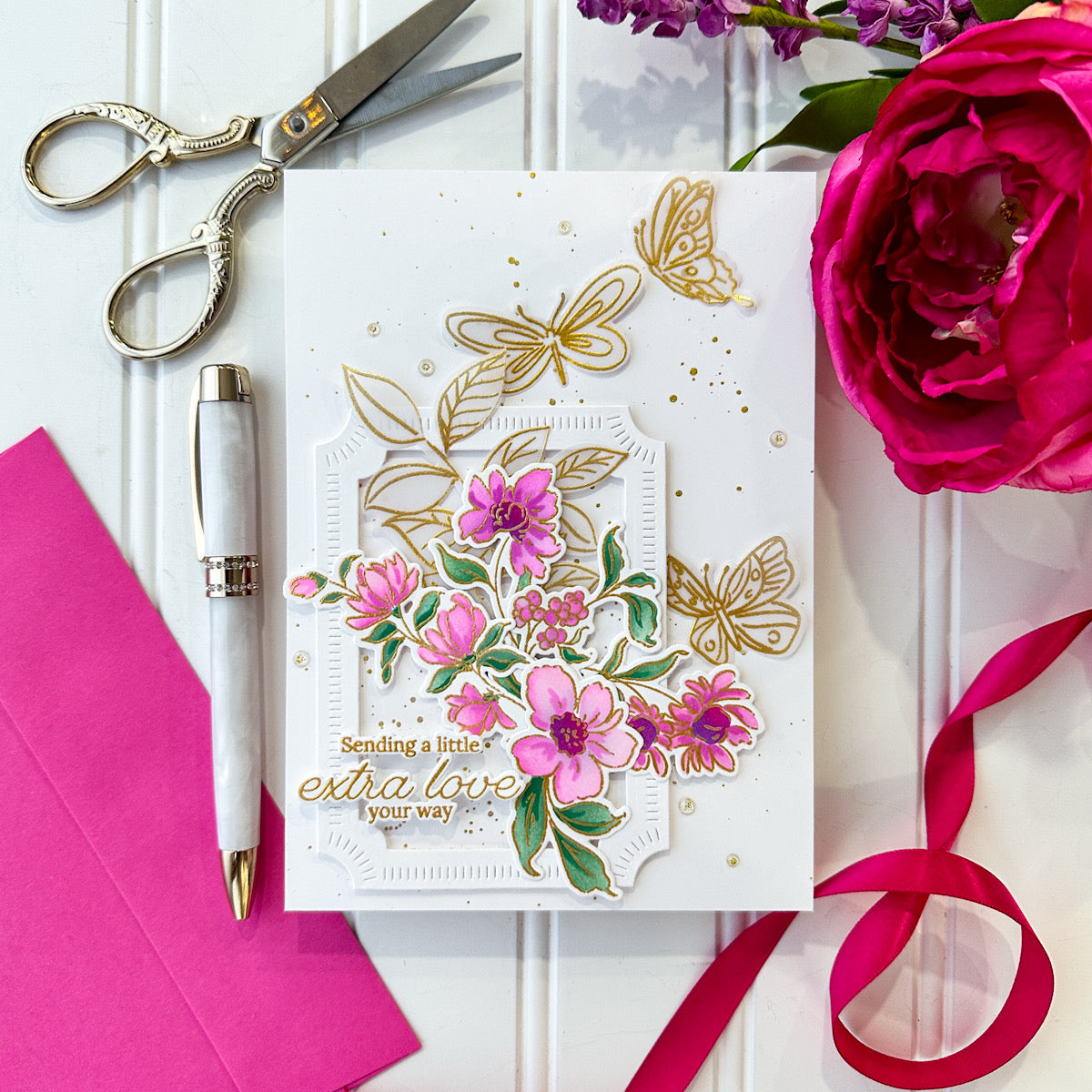 Fluttering Butterflies stamp – Pinkfresh Studio