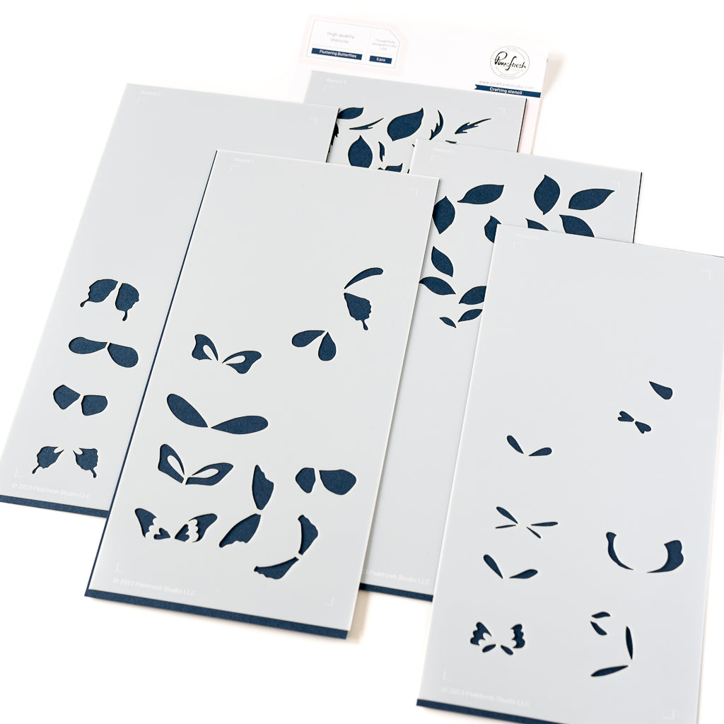 Fluttering Butterflies stencil – Pinkfresh Studio