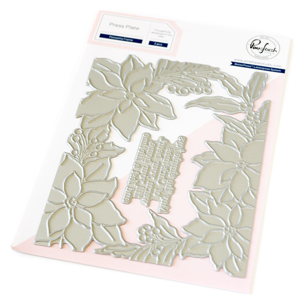 Poinsettia Frame press plate – Pinkfresh Studio