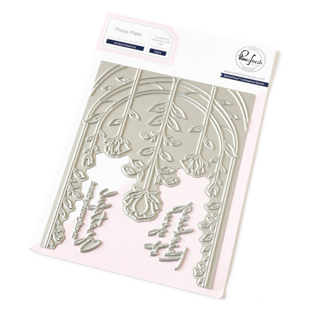 Art Deco Floral Arch press plate – Pinkfresh Studio