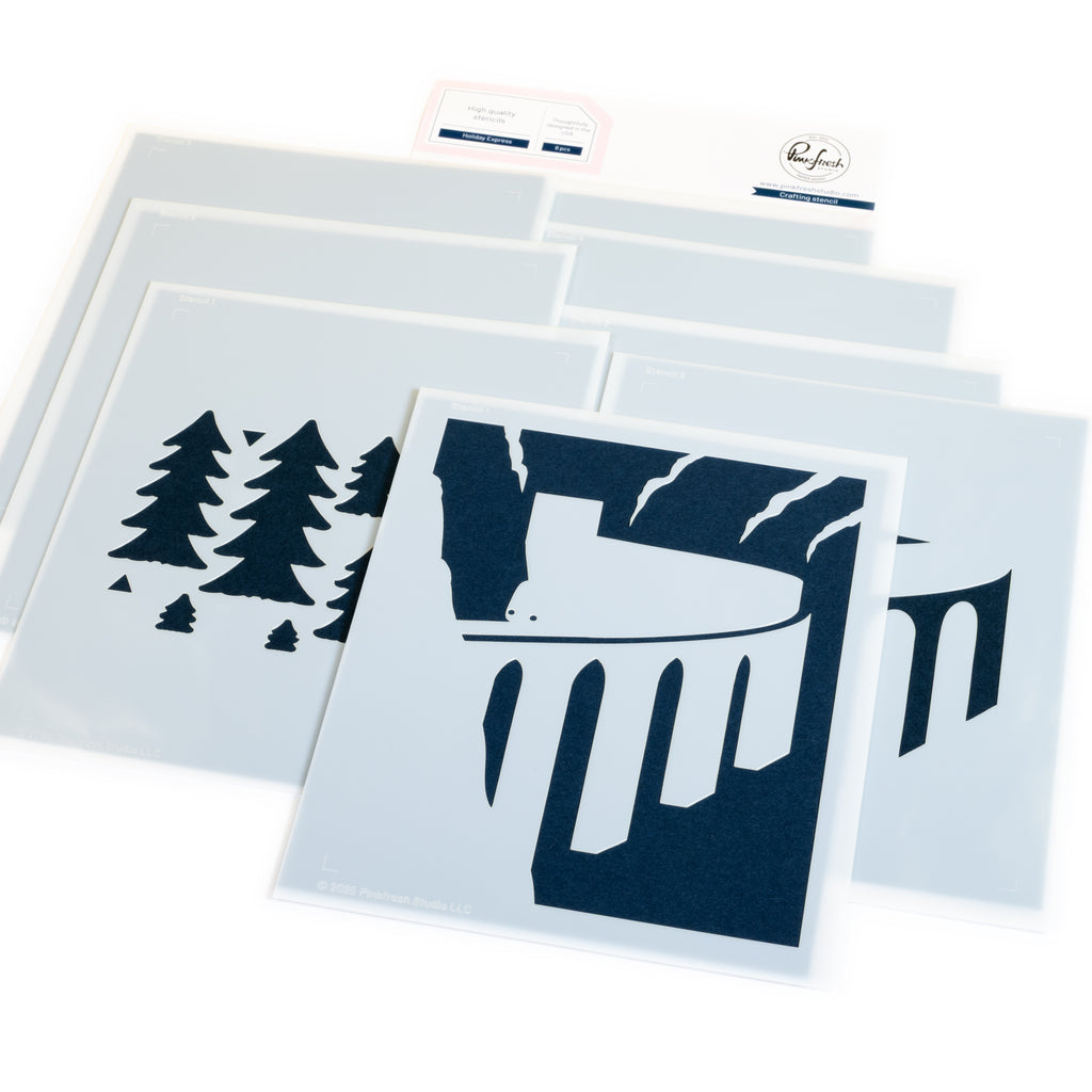 Holiday Express stencil – Pinkfresh Studio