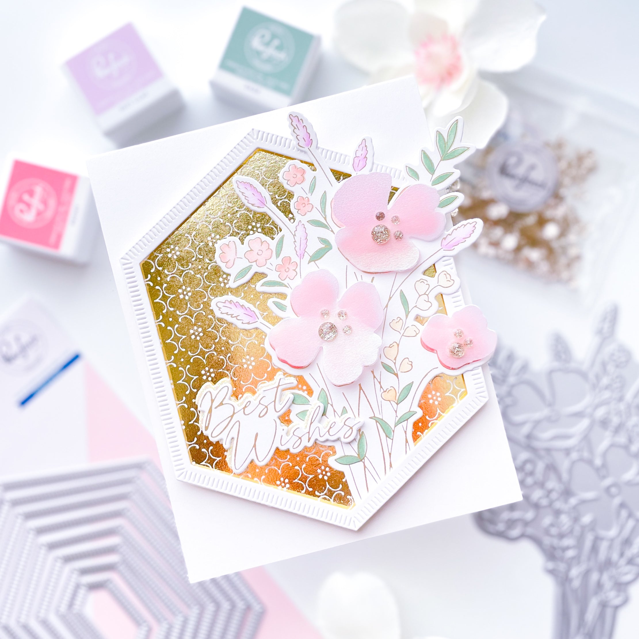 Essentials: Nested Hexagons Blanket Stitched die – Pinkfresh Studio