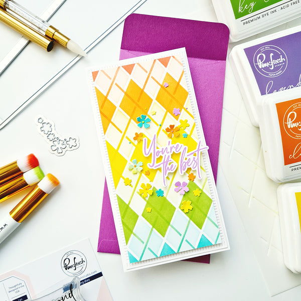 Slim Argyle Layering Stencil set – Pinkfresh Studio