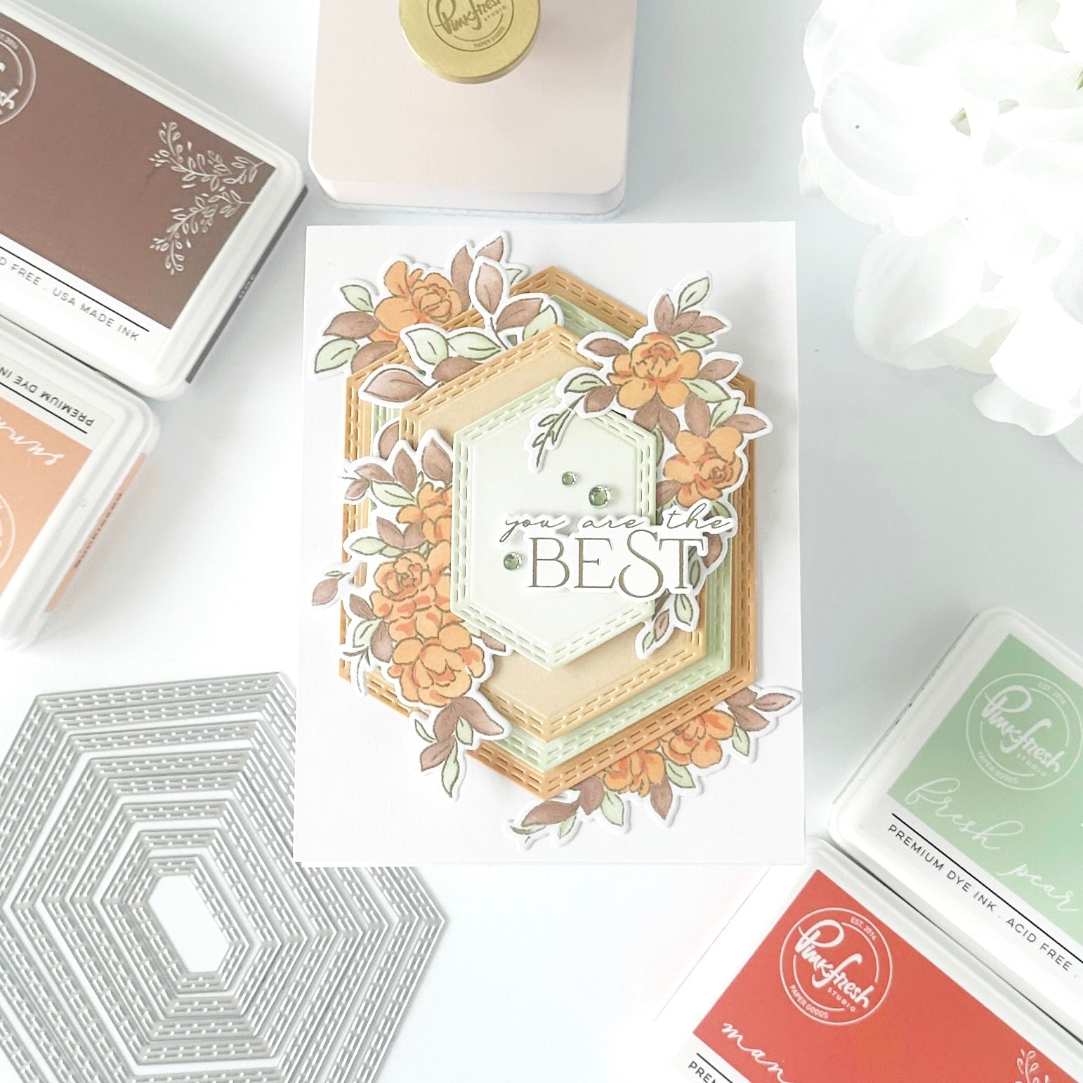 Essentials: Nested Hexagons Double Stitch die – Pinkfresh Studio