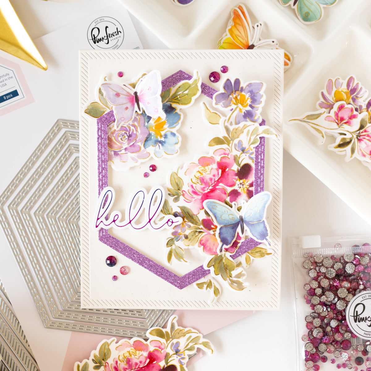 Essentials: Nested Rectangles Diagonal Stitch die – Pinkfresh Studio