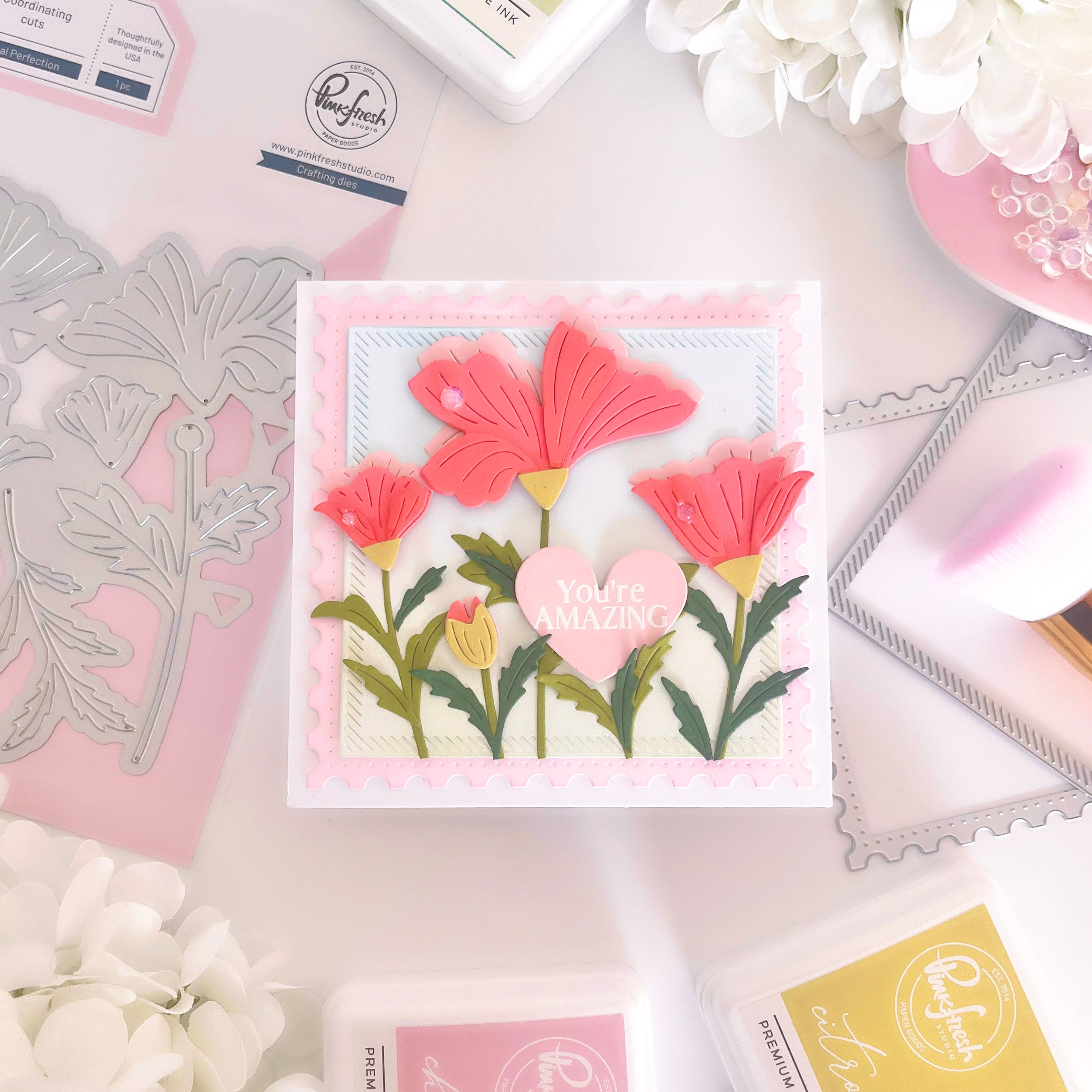 Essentials: Dotted Postage Square die – Pinkfresh Studio