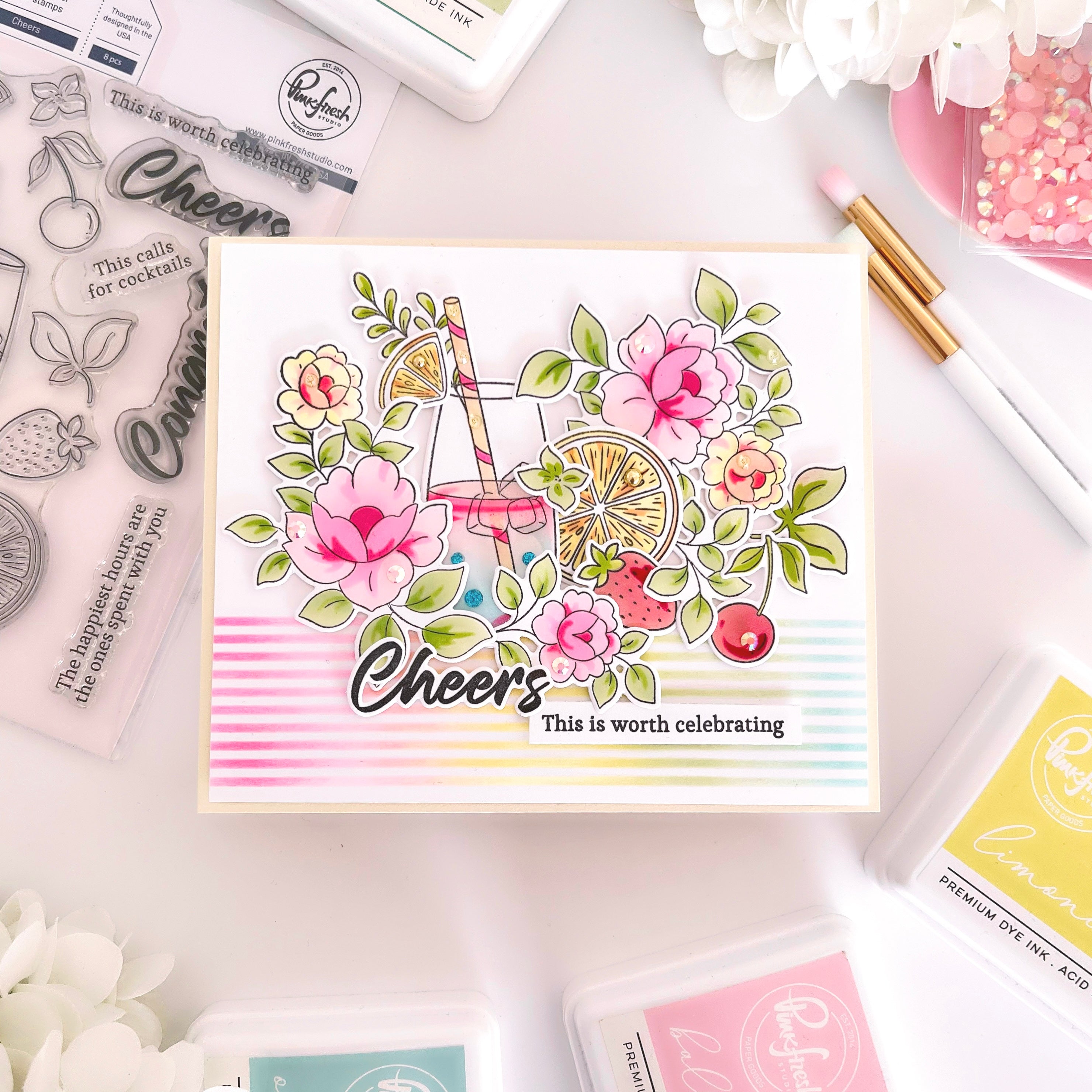 Cheers stamp – Pinkfresh Studio