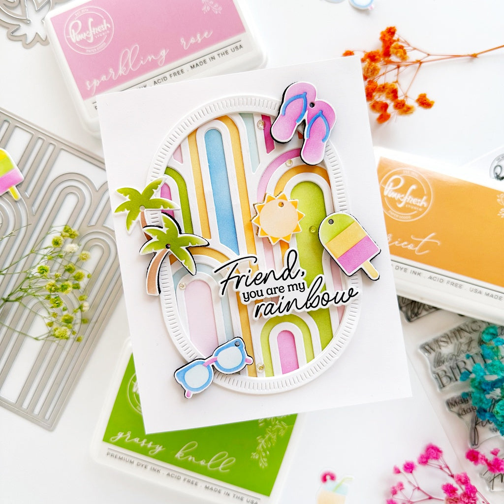 Elevated Rainbows coverplate die – Pinkfresh Studio