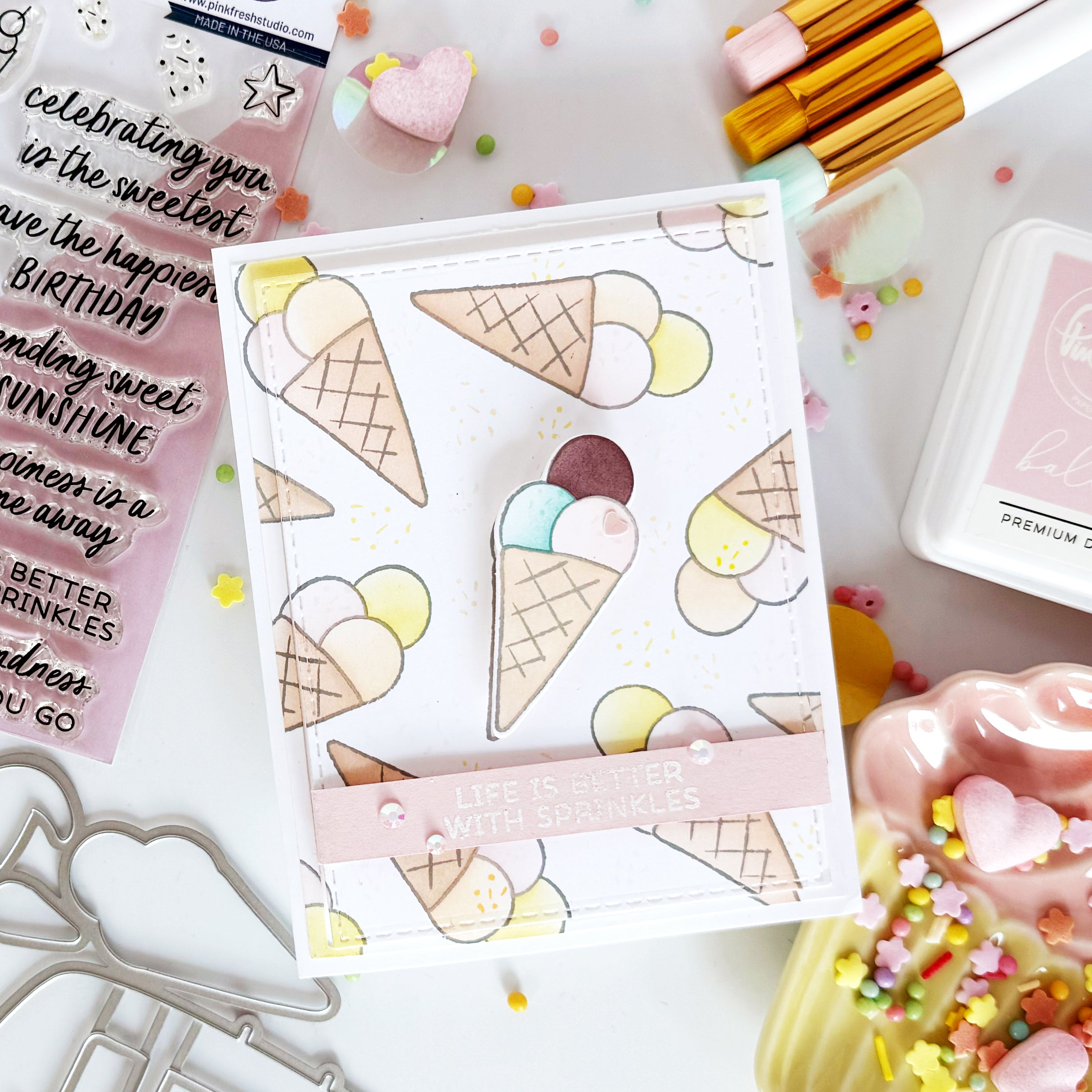 Ice Cream Truck stamp – Pinkfresh Studio