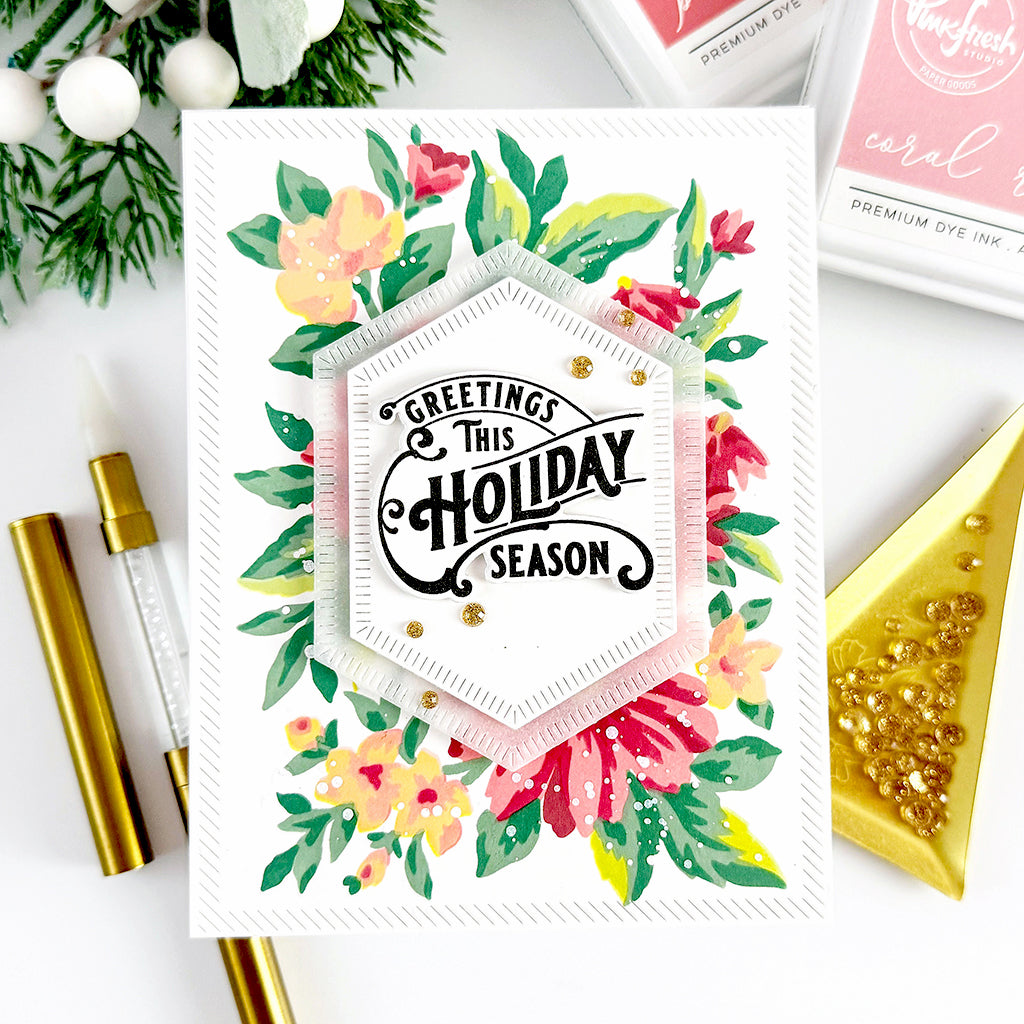 Essentials: Nested Hexagons Blanket Stitched die – Pinkfresh Studio