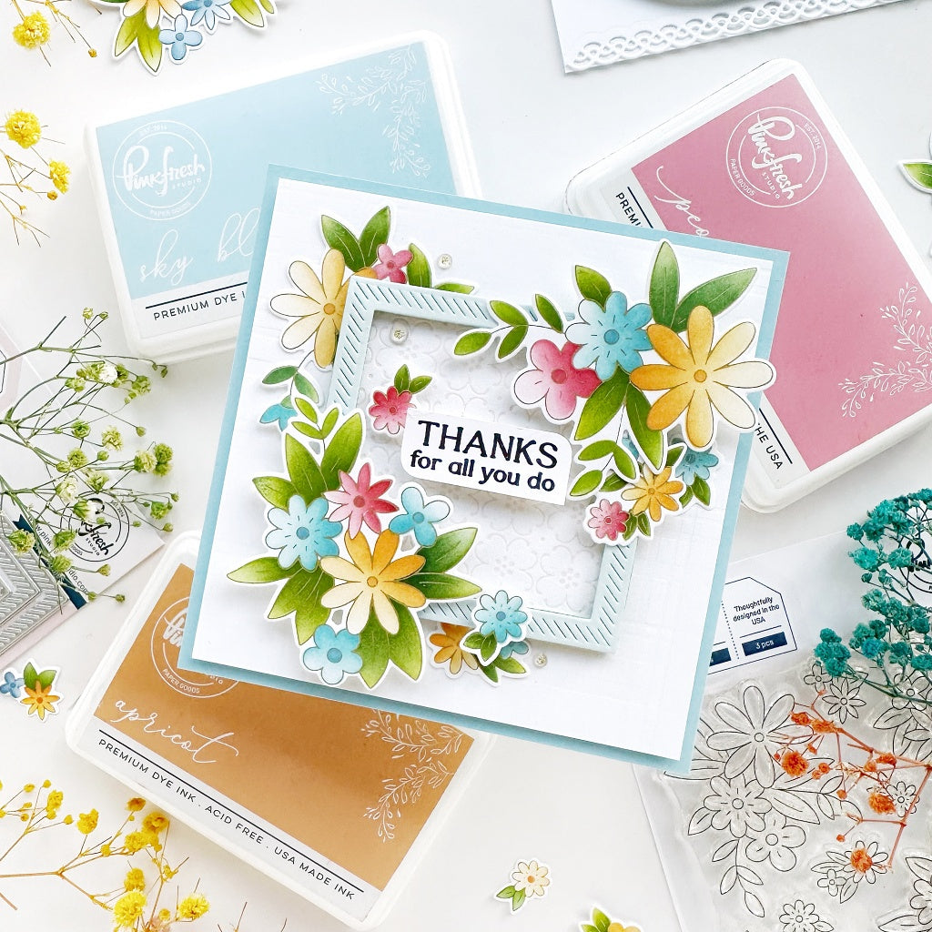 Essentials: Nested Squares Diagonal Stitch die – Pinkfresh Studio