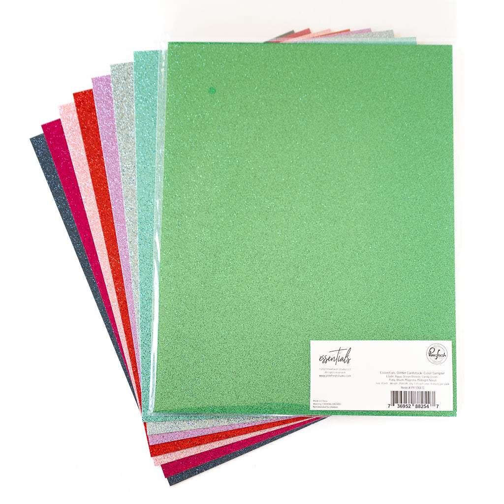 Essentials Glitter Cardstock: Color Sampler – Pinkfresh Studio