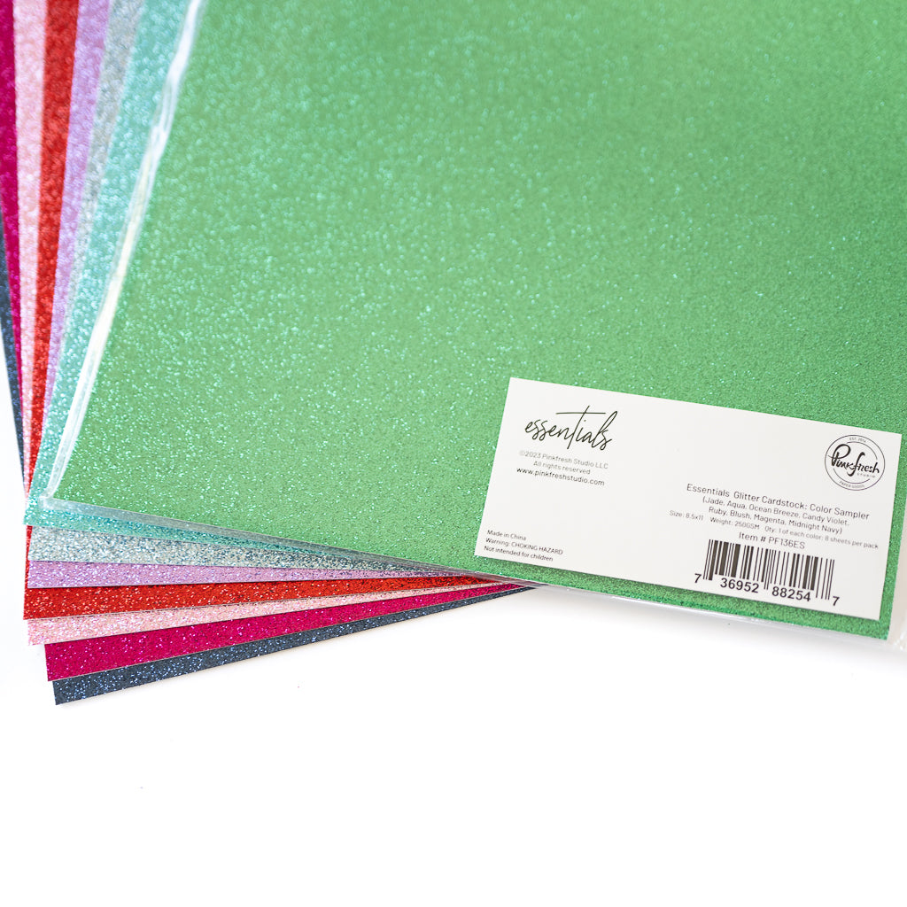 Essentials Glitter Cardstock: Color Sampler – Pinkfresh Studio