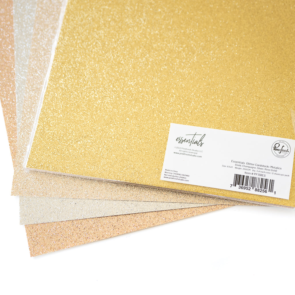 Essentials Glitter Cardstock: Metallics – Pinkfresh Studio