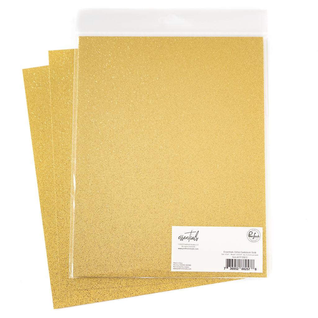 Essentials Glitter Cardstock: Gold – Pinkfresh Studio