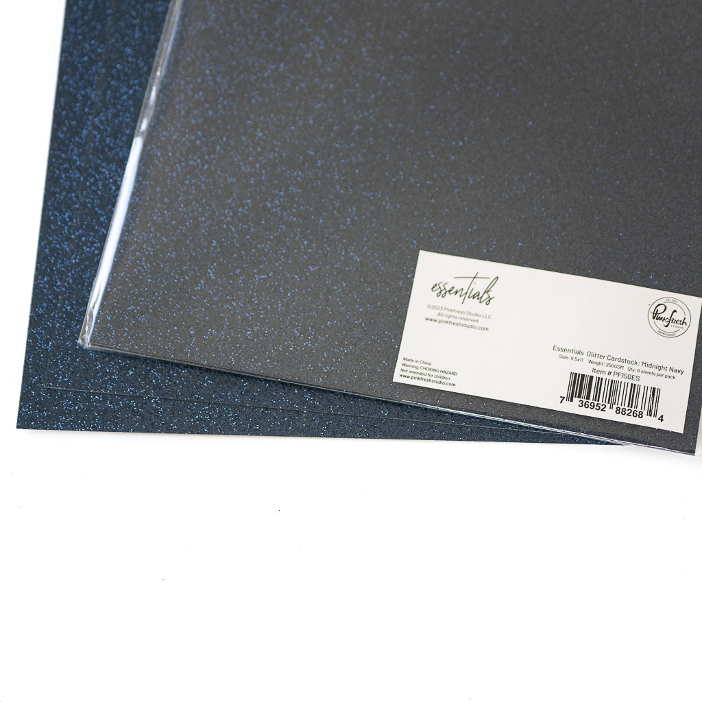 Essentials Glitter Cardstock: Midnight Navy – Pinkfresh Studio