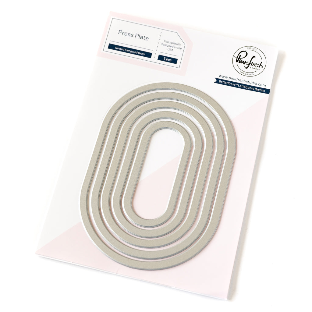 Nested Elongated Ovals press plate – Pinkfresh Studio