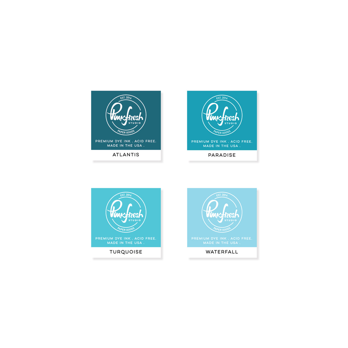 Premium dye ink cube pack : Amalfi Coast – Pinkfresh Studio