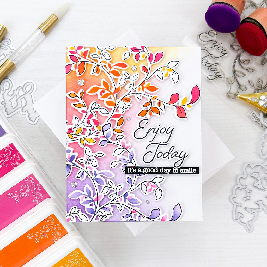 Delicate Foliage stencil – Pinkfresh Studio