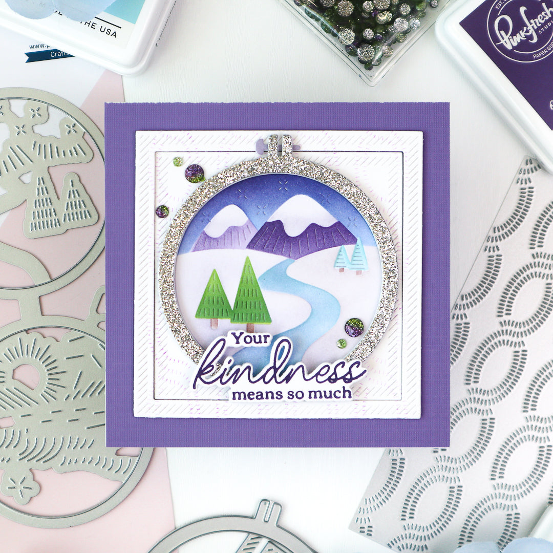 Essentials: Nested Squares Diagonal Stitch die – Pinkfresh Studio