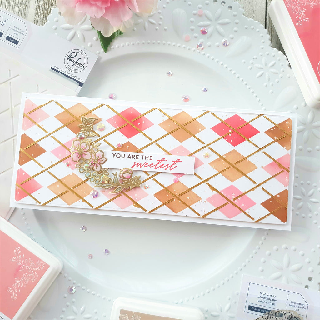 Slim Argyle Layering Stencil set – Pinkfresh Studio