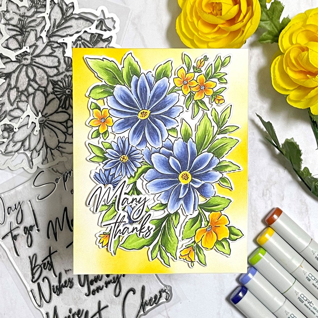 Painted Daisies stamp – Pinkfresh Studio