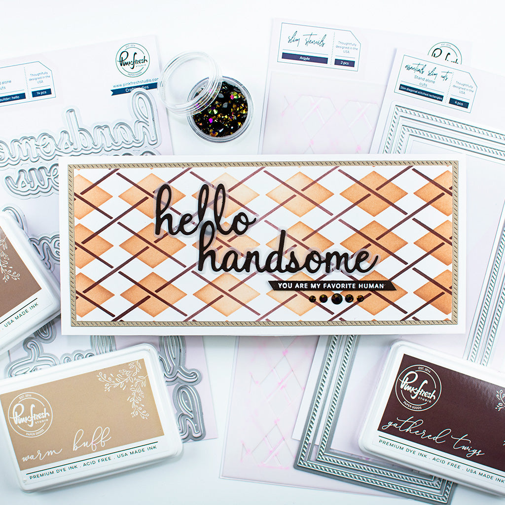 Slim Argyle Layering Stencil set – Pinkfresh Studio