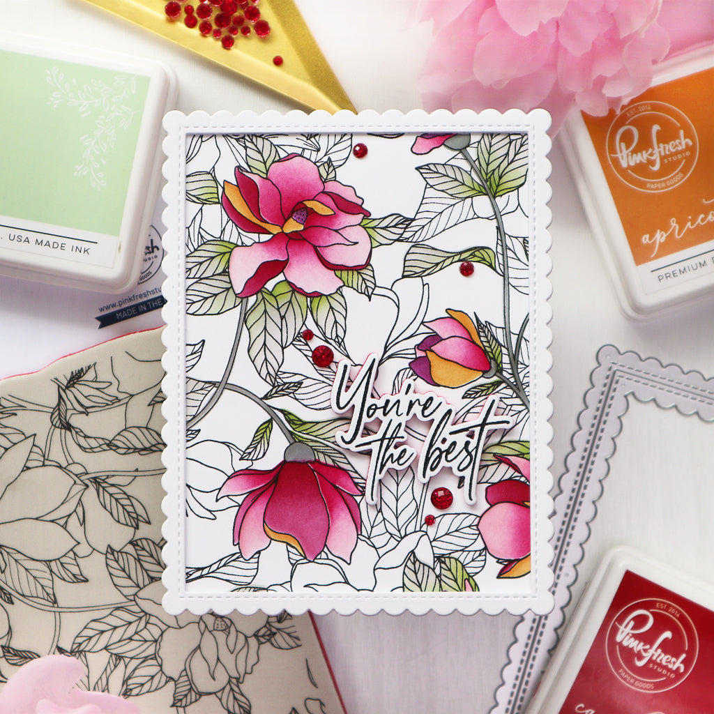 Magnolia Pattern cling stamp – Pinkfresh Studio