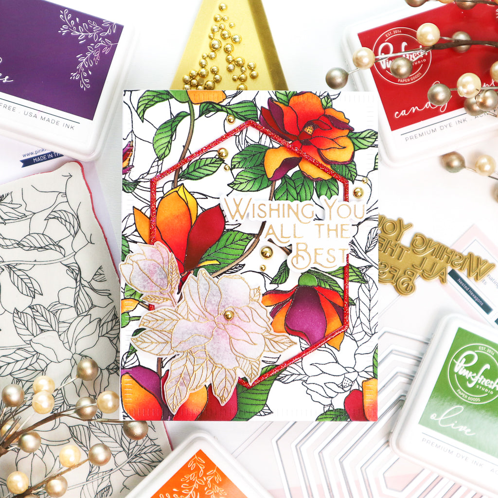 Magnolia Pattern stencil – Pinkfresh Studio