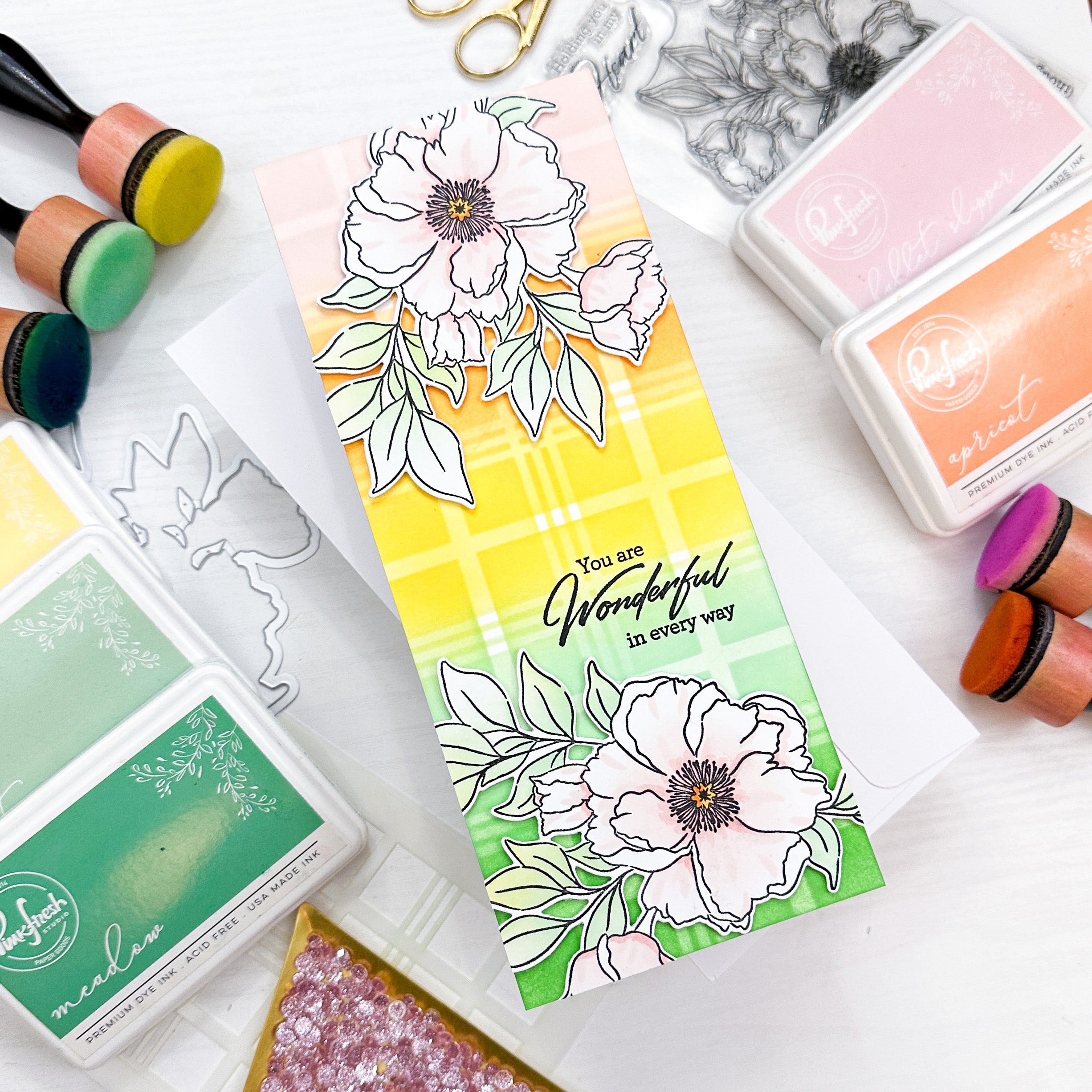 Slimline Basic Plaid Layering Stencil set – Pinkfresh Studio