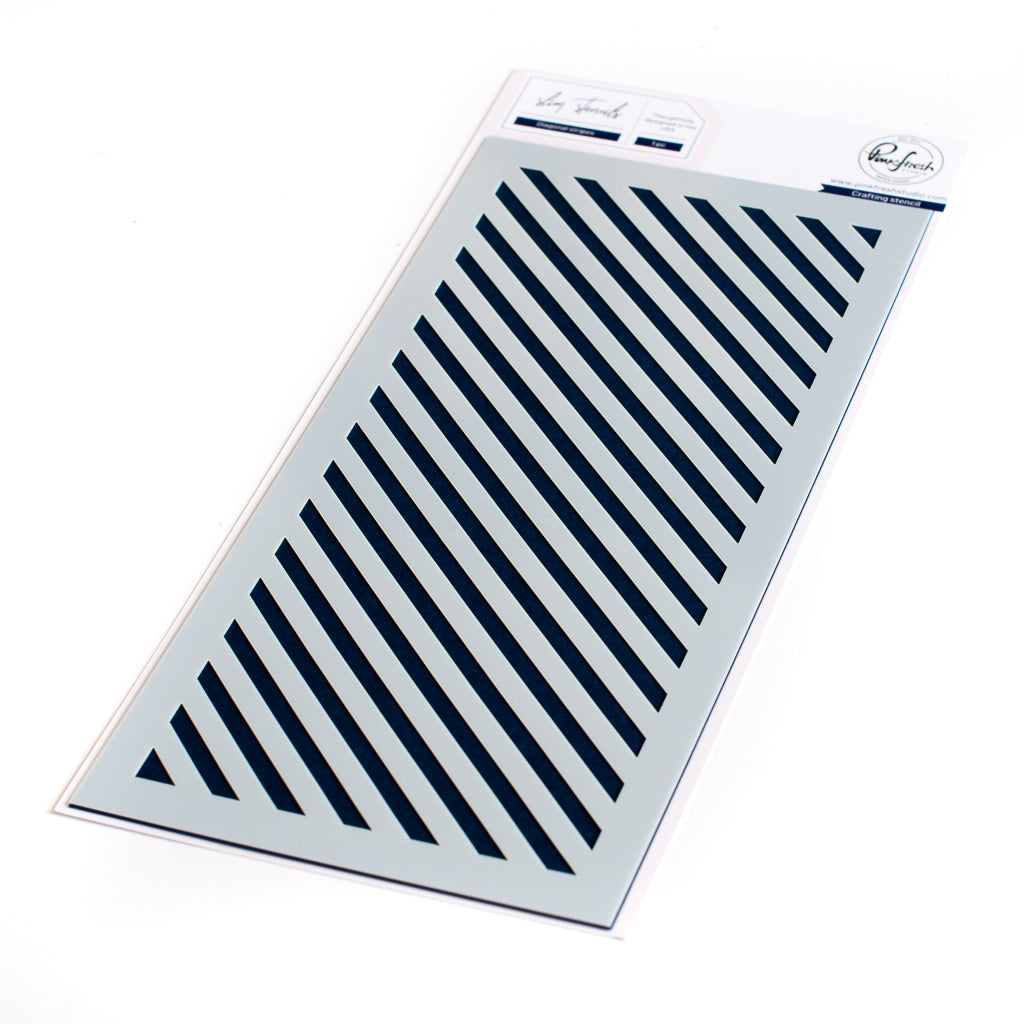 Diagonal Stripe Stencil – Pinkfresh Studio